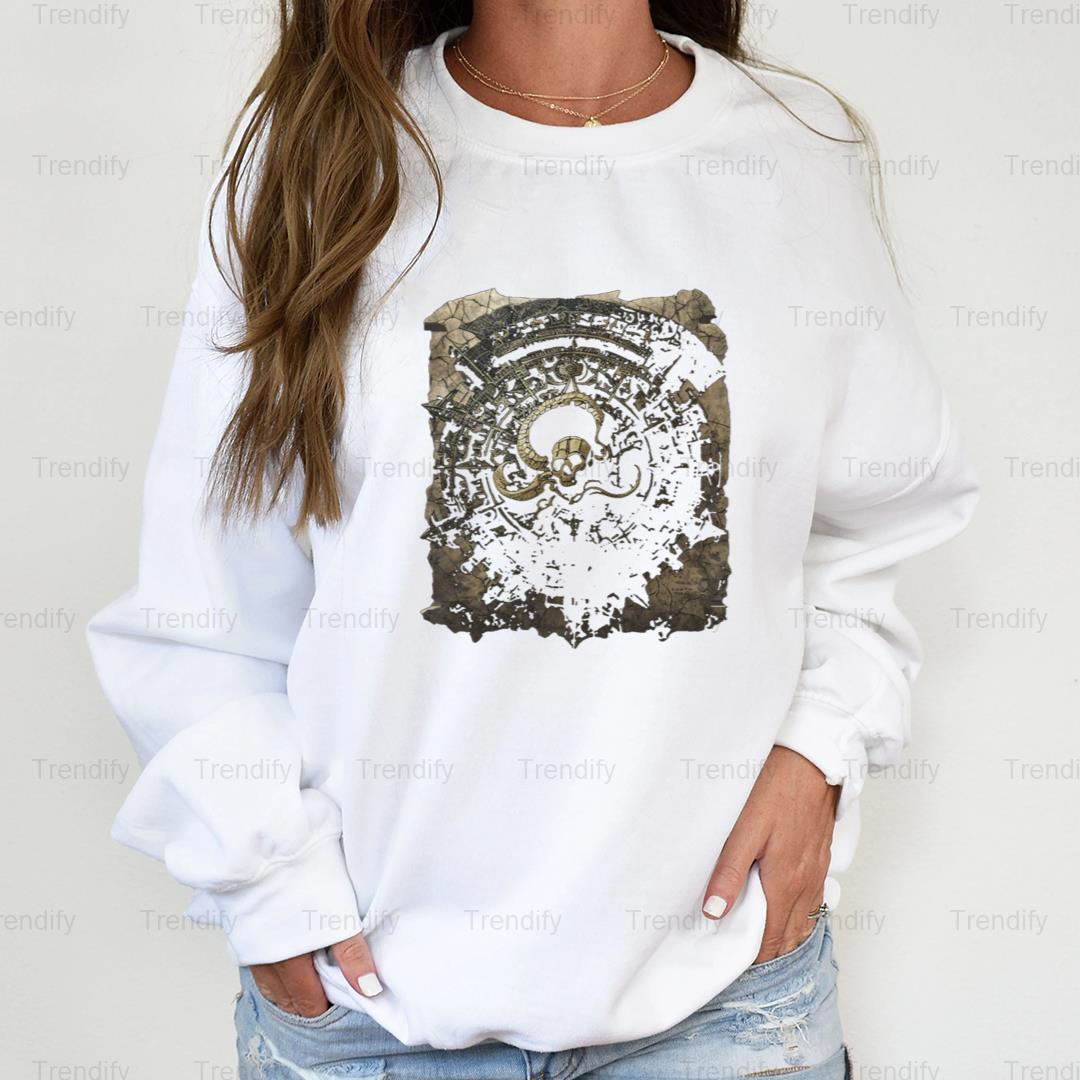 Caribbean Pirate Treasure Map Vintage Retro Aesthetic Graphic Unisex ...