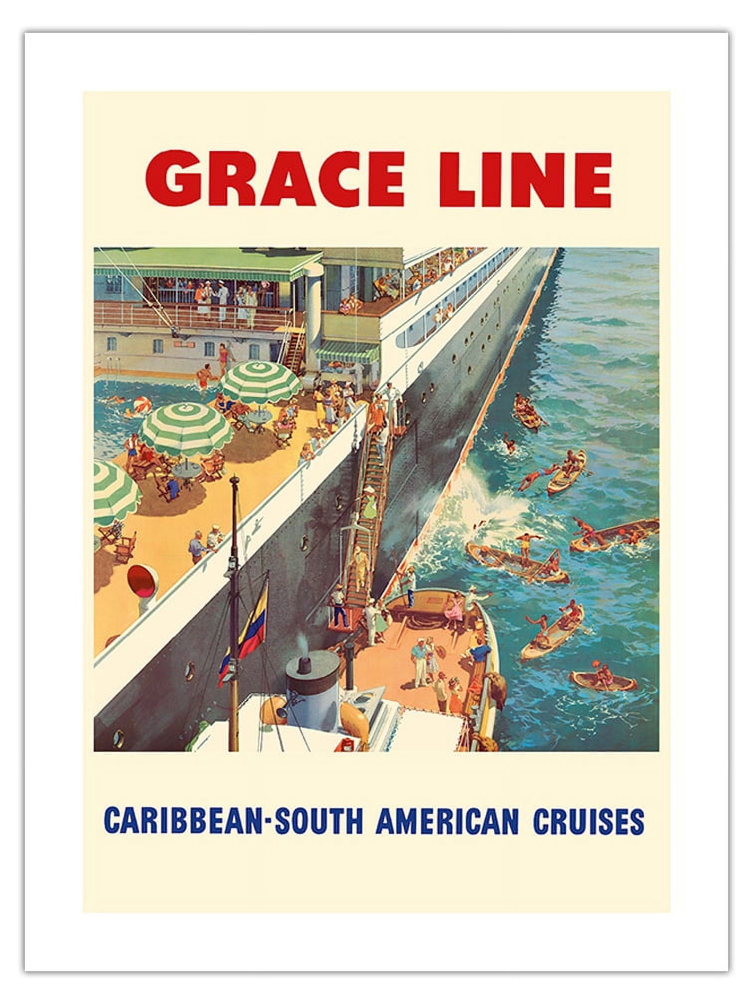 Caribbean - South American Cruises - Grace Line - Natives Diving for ...