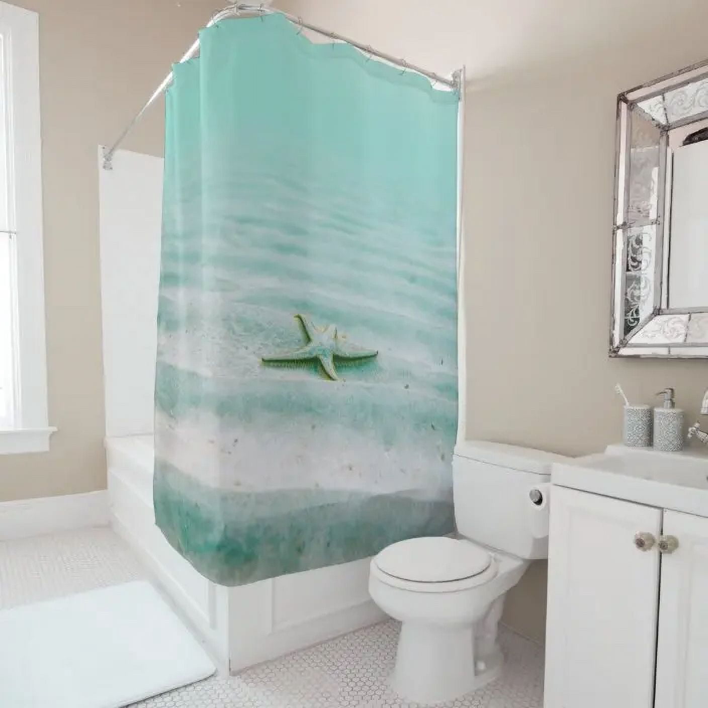 Caribbean Summer Dream Beach Blue Sky White Shower Curtain Bathroom ...