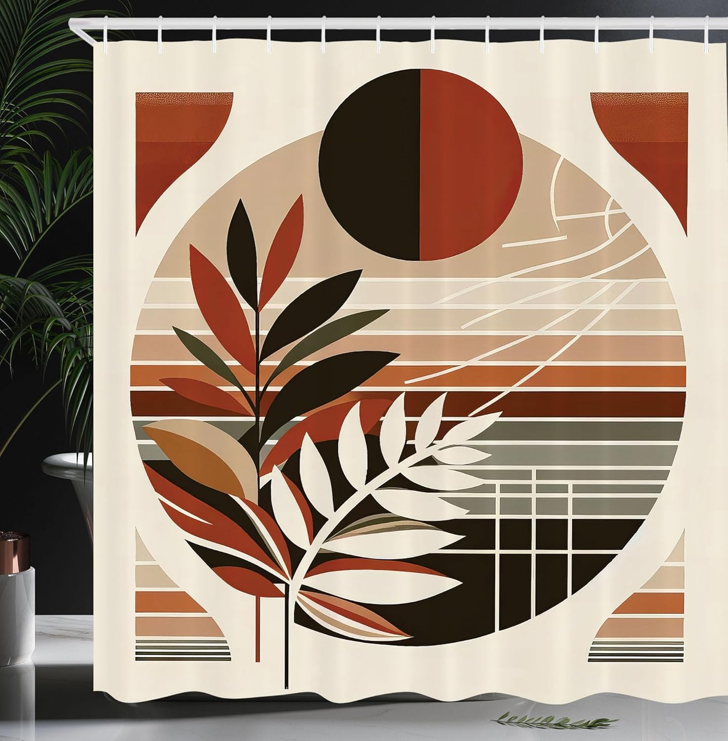 Caribbean Sunset & Coconut Palms Seen Through White Shutters – Tropical ...