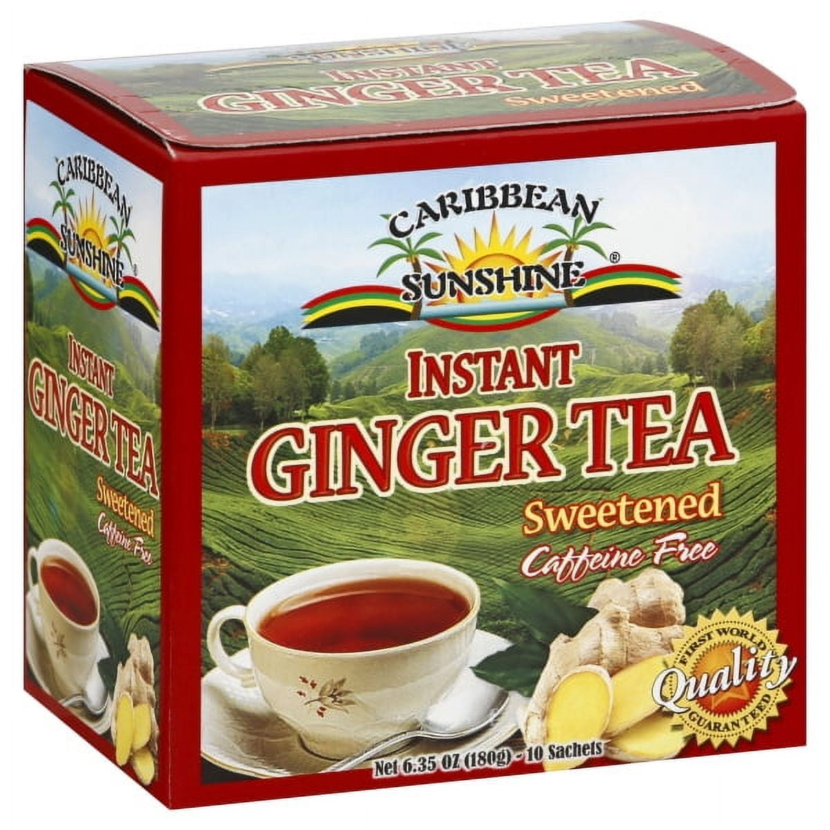 Caribbean Sunshine, GINGER TEA, SWEETENED & CAFFEINE FREE,10 SACHETS ...
