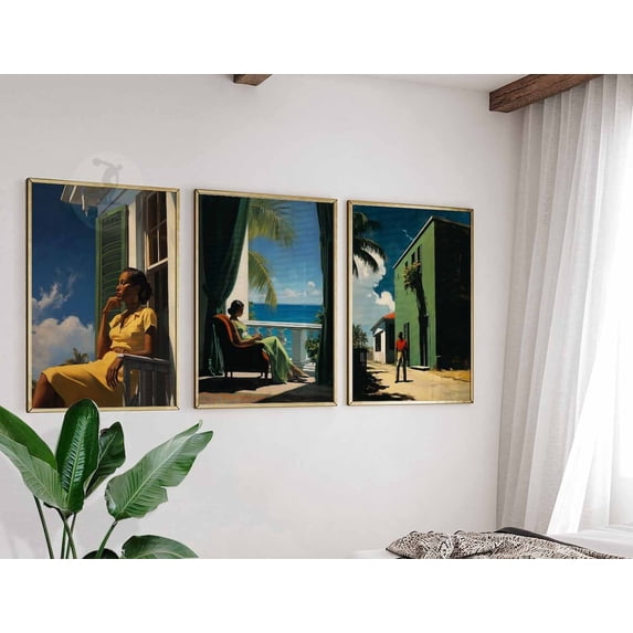Caribbean Tropical Decor Art Set 3 Unframed Paper Print 16x24 - Walmart.com