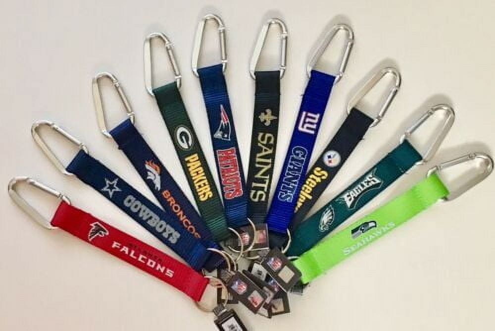Caribiner Lanyard Keychain 8" NFL Pick Your Team Football NEW ...