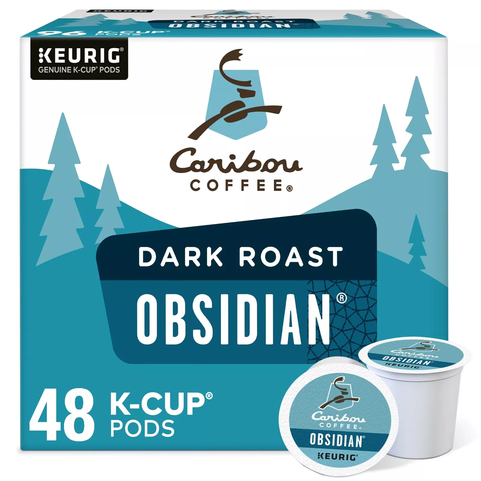 Caribou Coffee Obsidian K-Cups, Medium Roast, 48 Count - Walmart.com