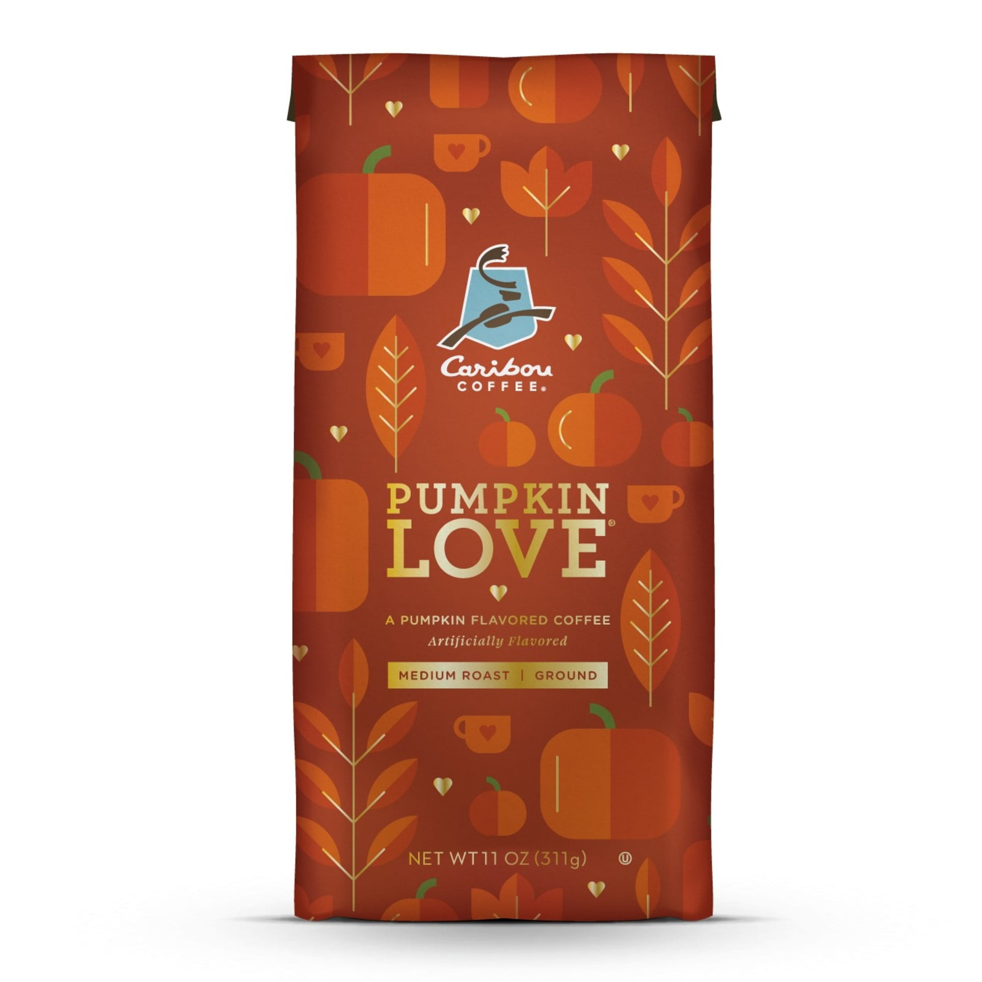 Caribou Coffee Pumpkin Love Premium Medium Roast Ground Coffee, Arabica ...
