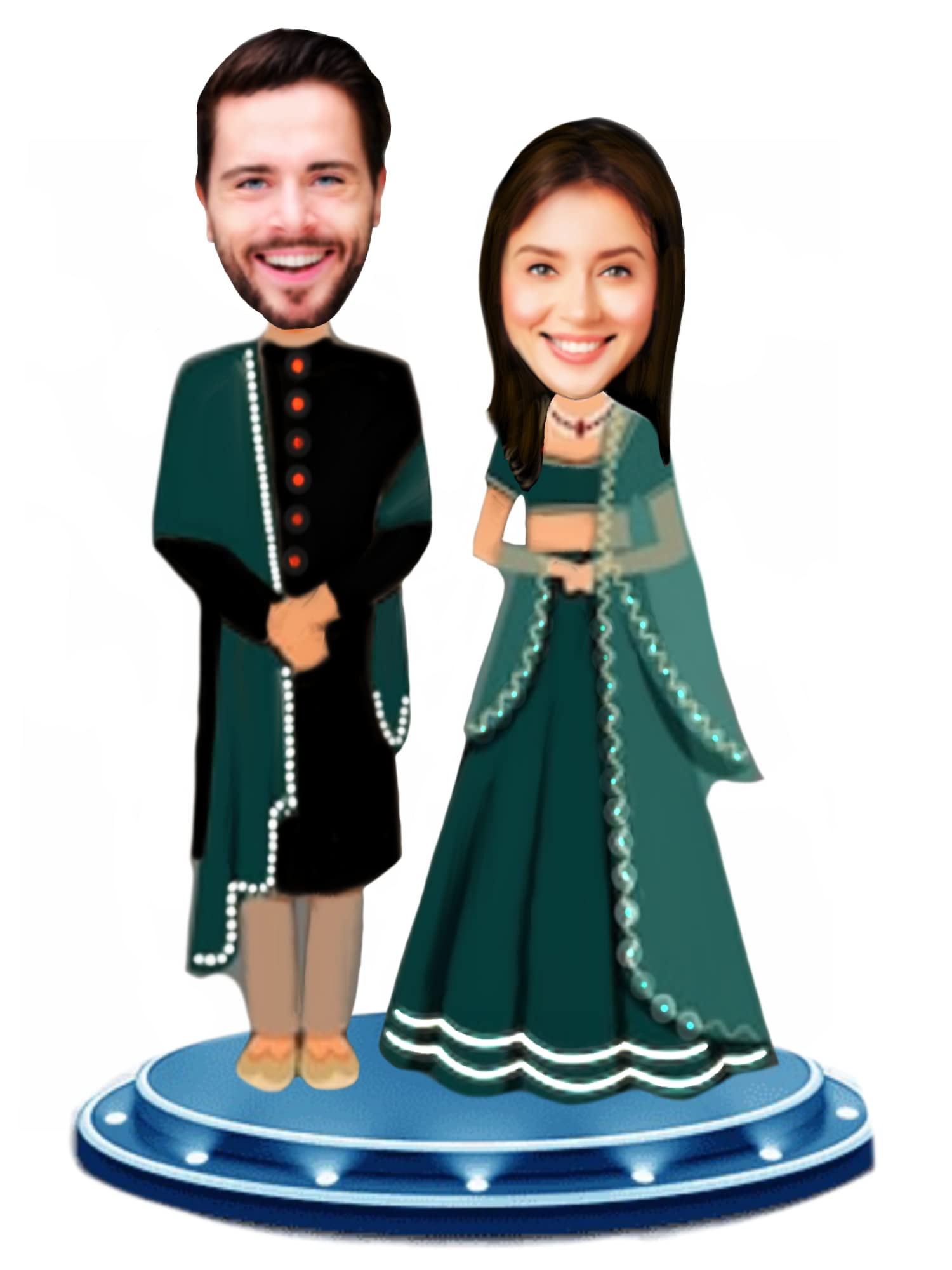 Caricature Personalized Gifts for Couple Wedding Anniversary Wooden ...