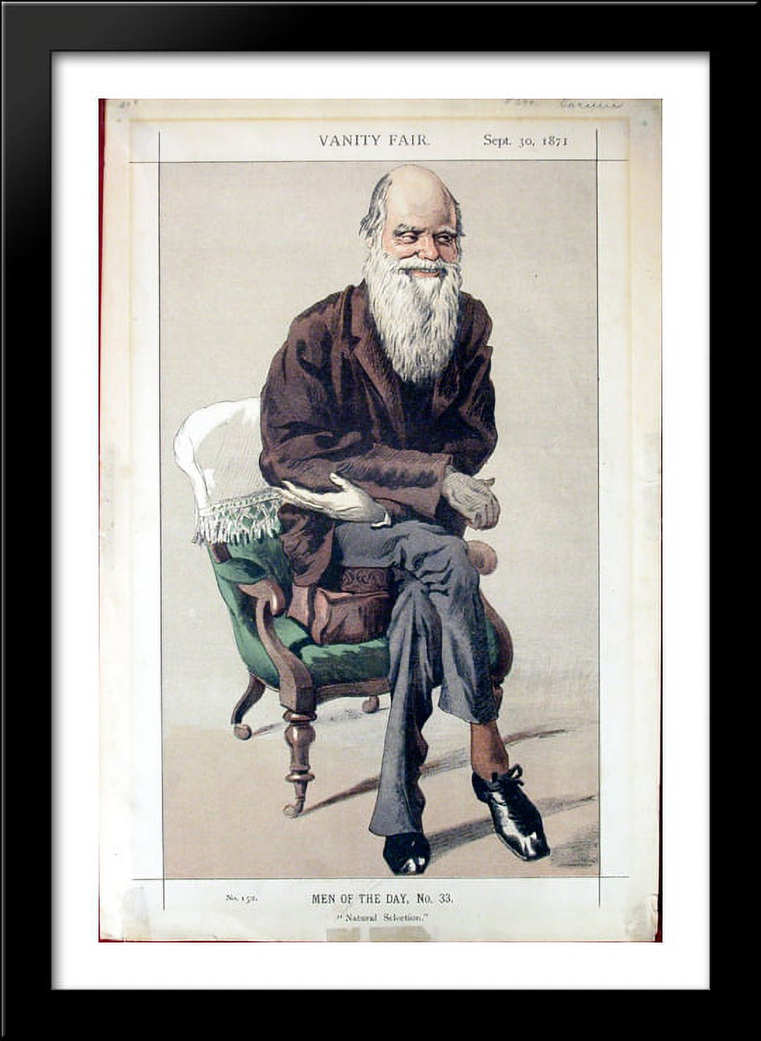 Caricature of Charles Darwin from Vanity Fair magazine 28x40 Large ...