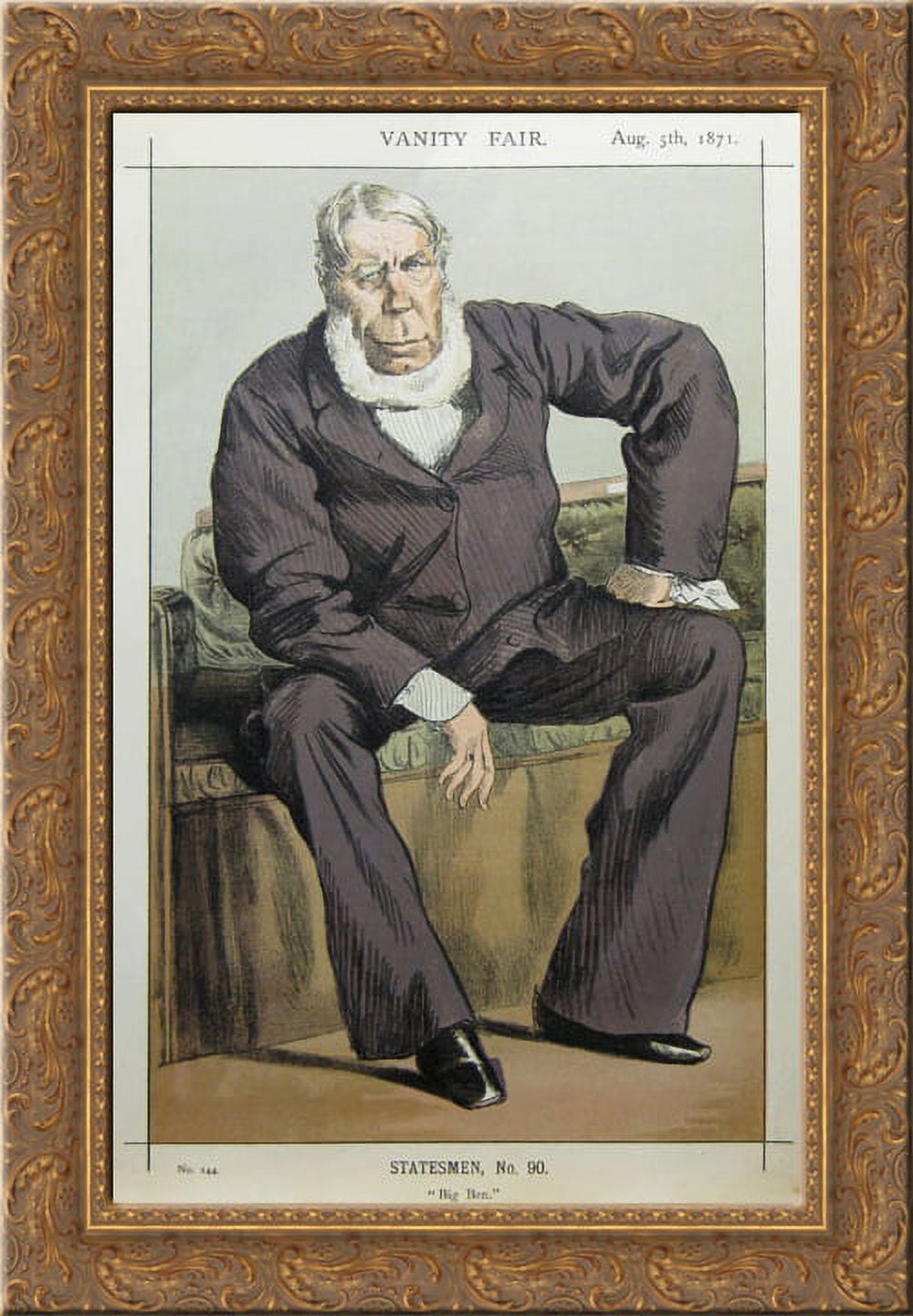 Caricature of George William Pierrepont Bentinck M.P. 24x18 Gold Ornate ...