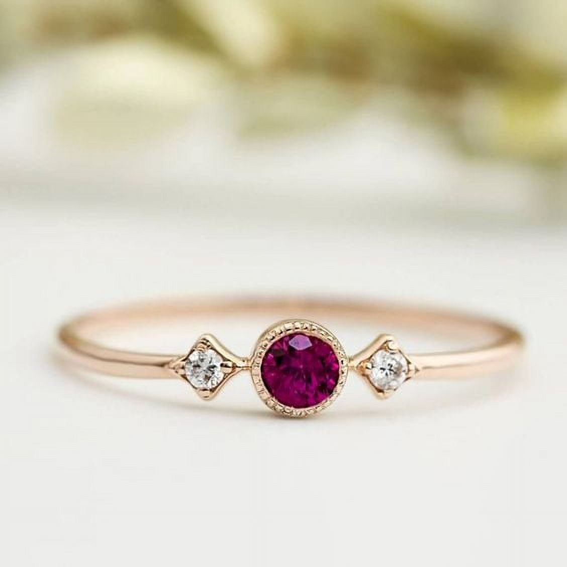 Carillon January Birthstone Red Garnet Ring, Gemstone Promise 0.1 ct ...