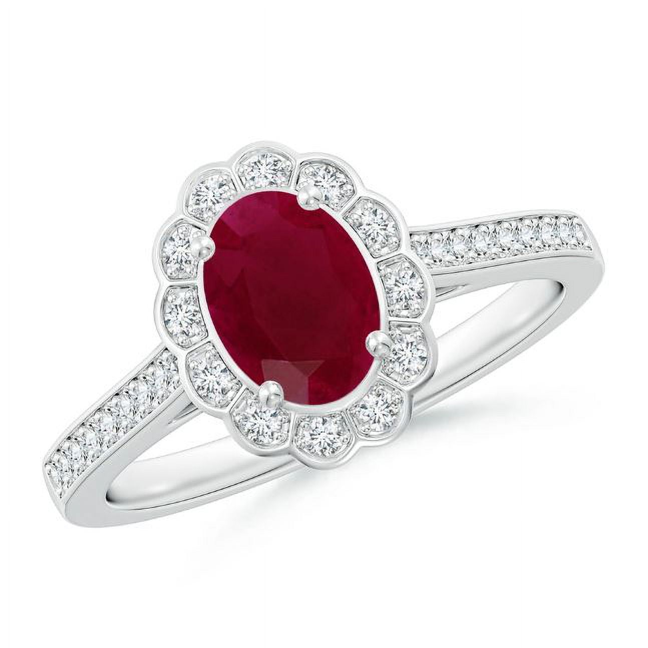 Carillon Ruby Ring, Gemstone Ring 0.36 ct 925 for Women, Ring Size : 6. ...