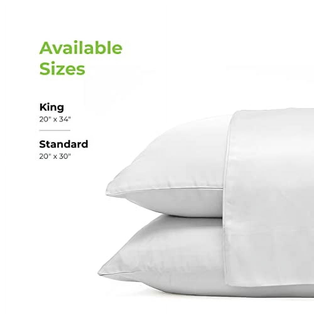 Cariloha Classic 2-Piece Twill Pillowcase Set | White | King | Viscose ...