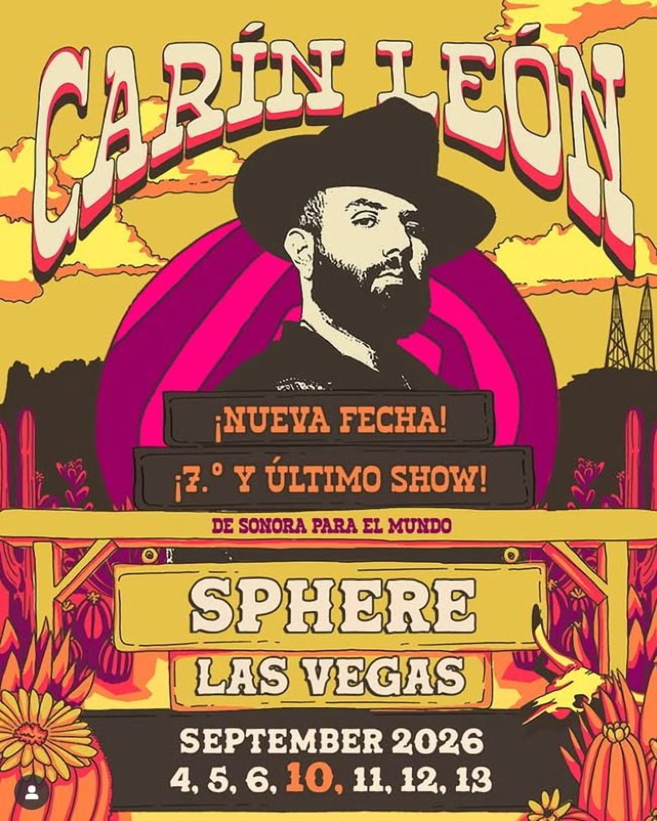 Carin León at Sphere in Las Vegas Size 24''x36''-Gategoo - Walmart.com