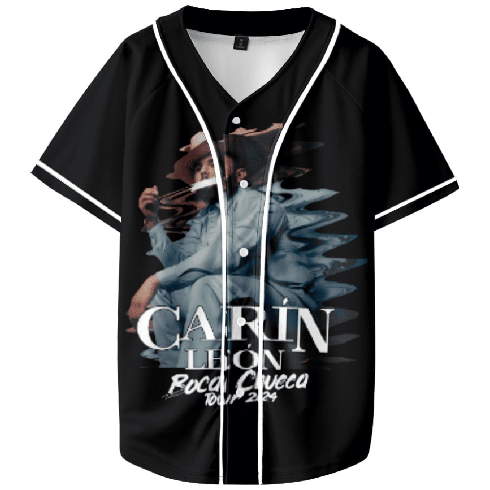 Carin Leon Baseball Jersey For Men And Women Short Sleeve V Neck ...