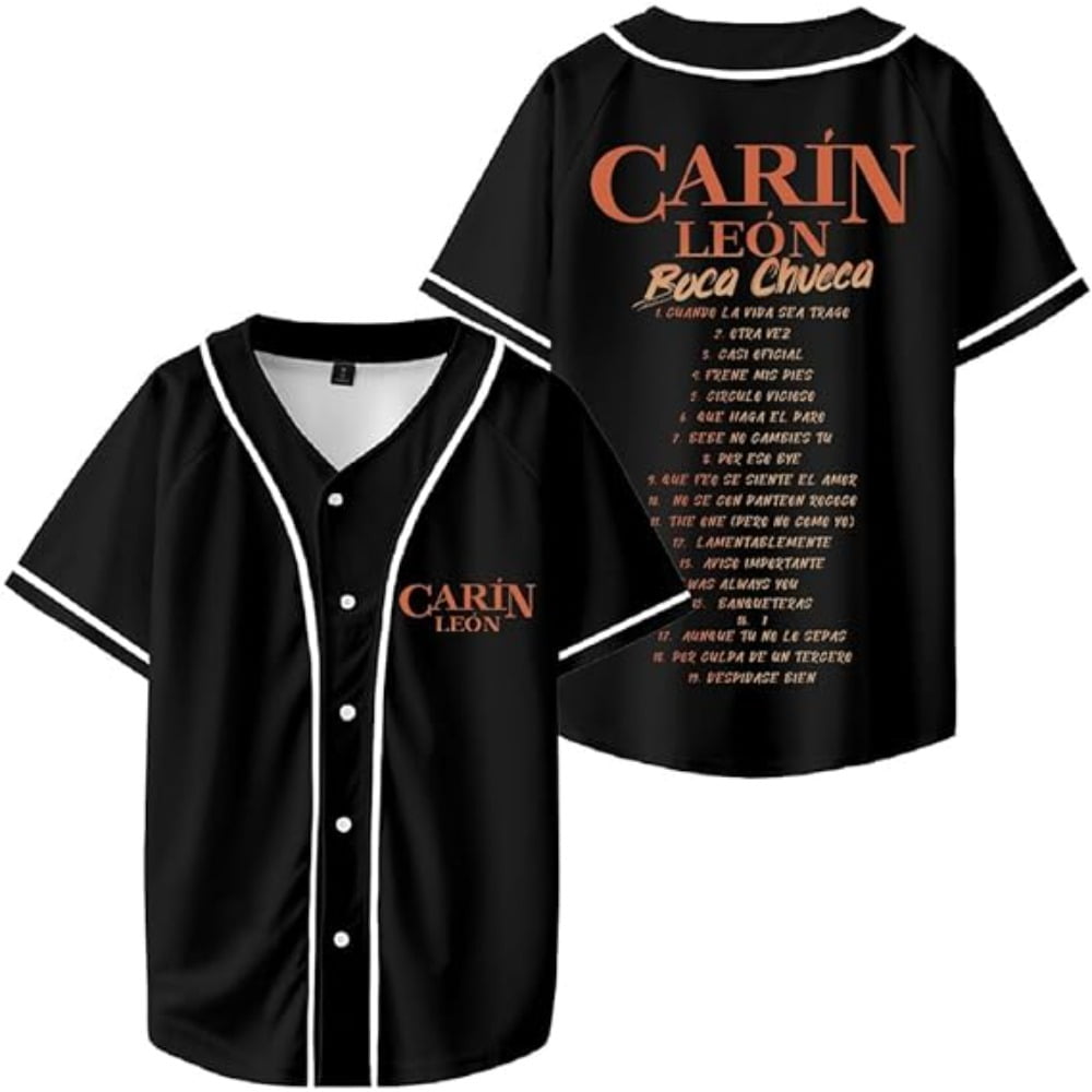 Carin Leon Boca Chueca Album Merch Baseball Jersey V-Neck Shirt Short ...