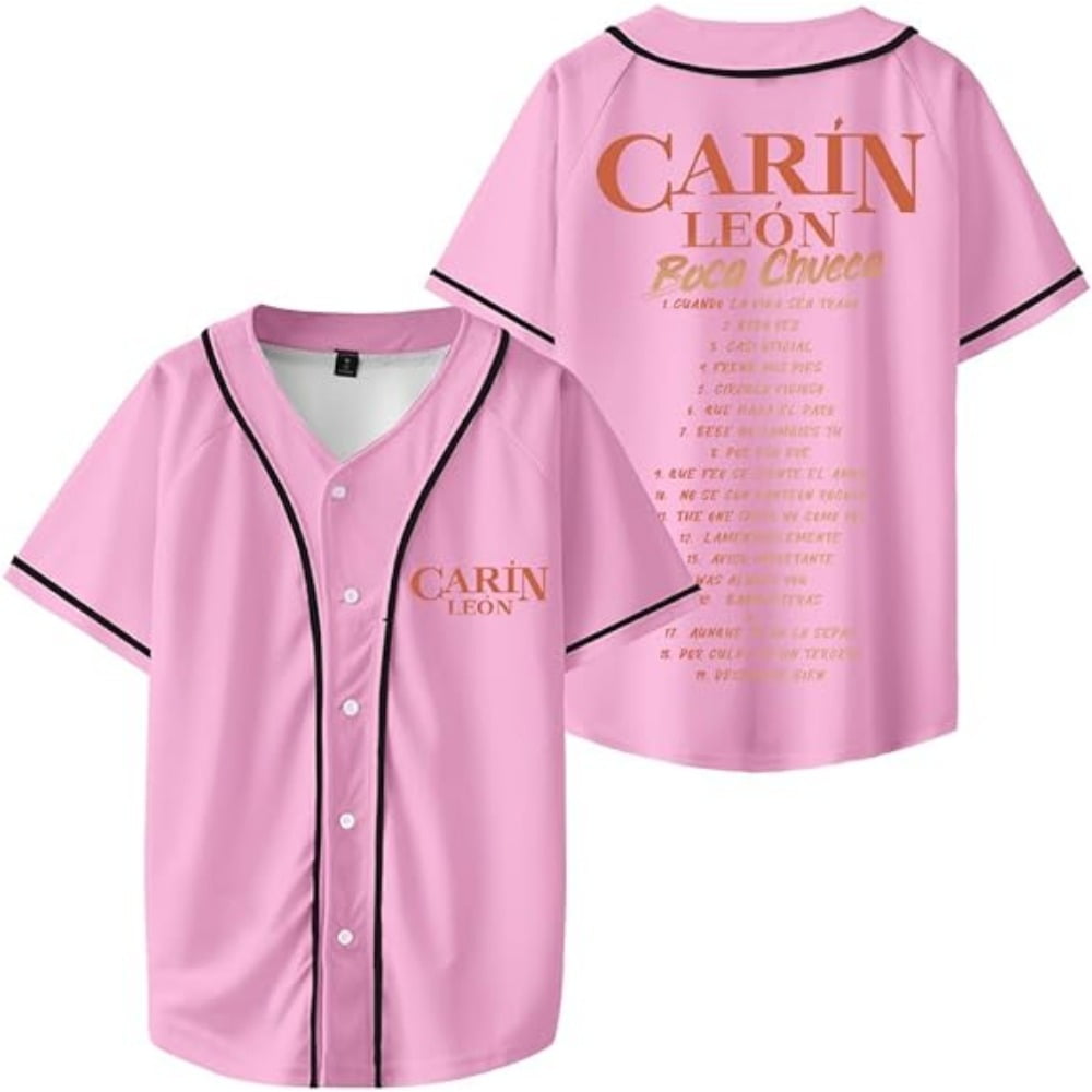 Carin Leon Boca Chueca Album Merch Baseball Jersey V-Neck Shirt Short ...