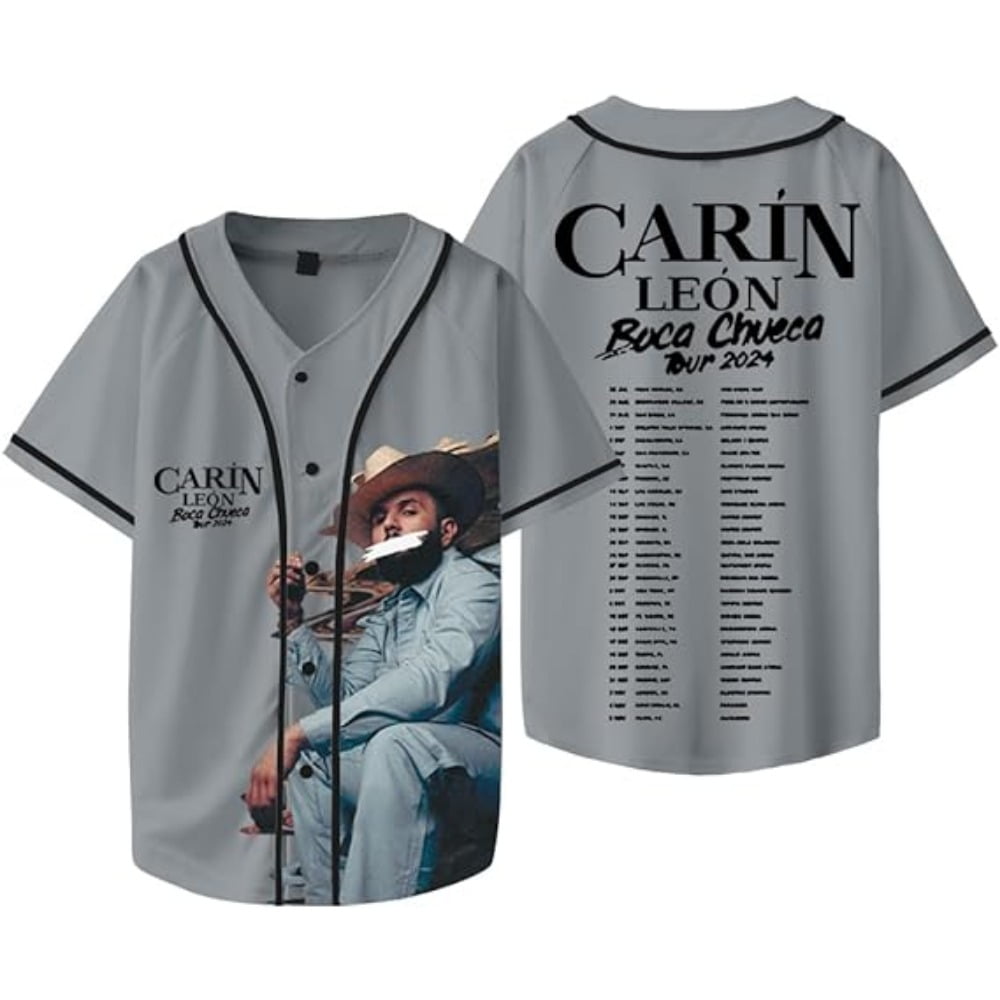 Carin Leon Boca Chueca Tour Merch Baseball Jersey V-Neck Shirt Short ...
