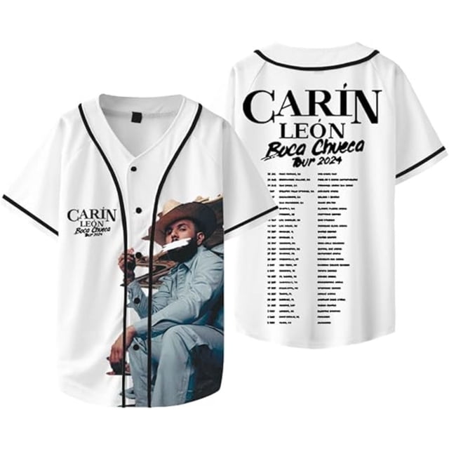 Carin Leon Boca Chueca Tour Merch Baseball Jersey V-Neck Shirt Short ...