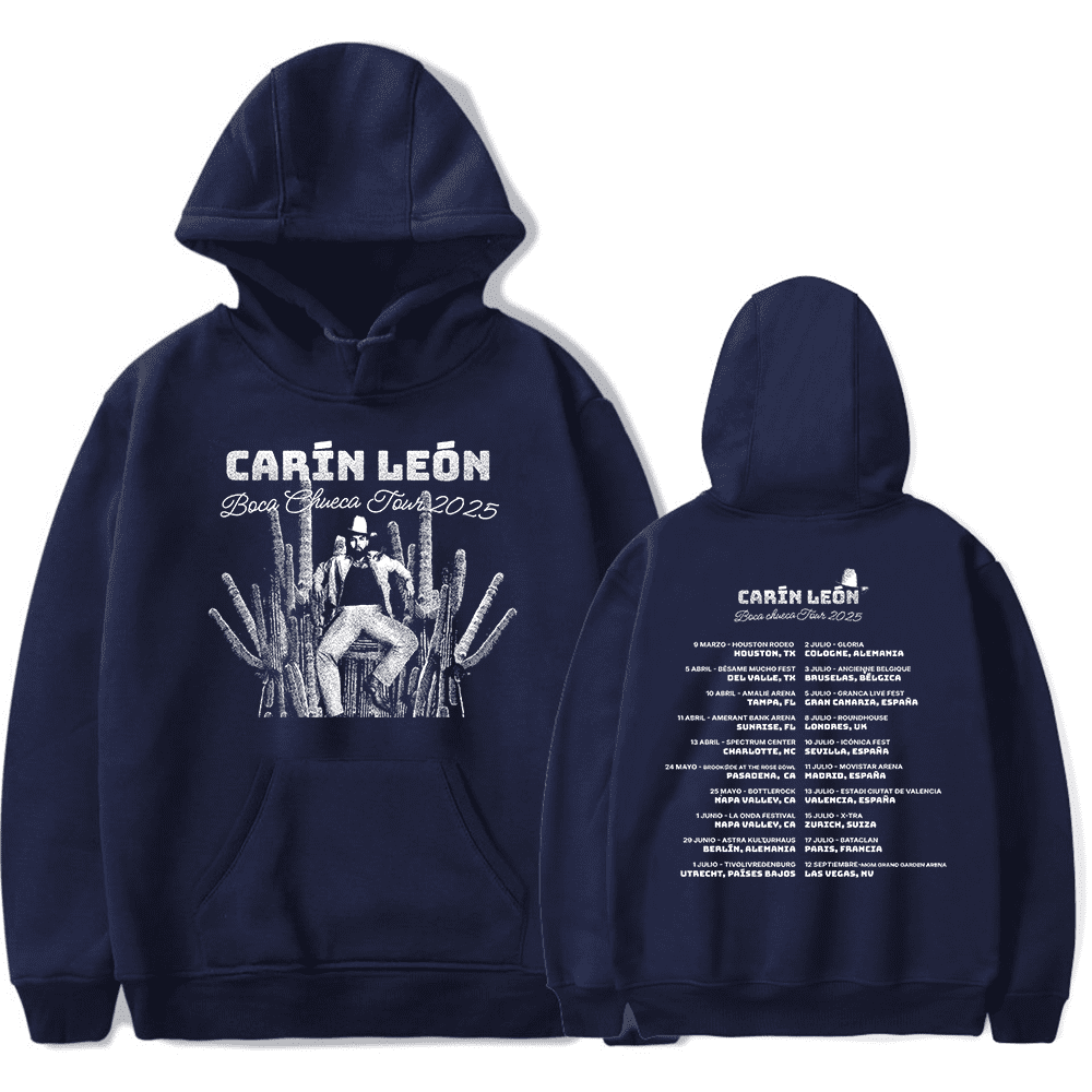 Carin Leon Merch Hoodie Vintage New Boca Chueca Tour 2025 Carin León Long Sleeve Crewneck ...