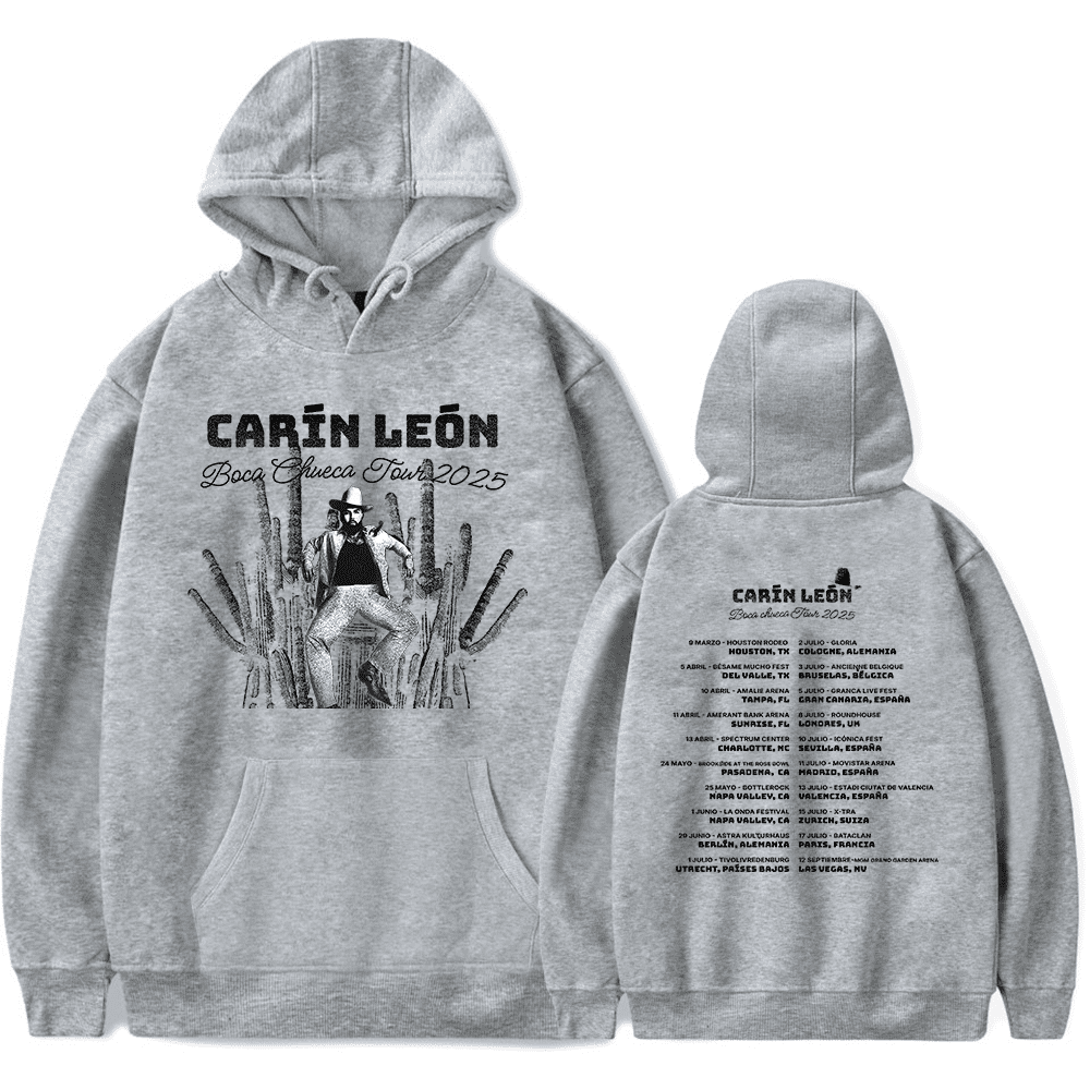 Carin Leon Merch Hoodie Vintage New Boca Chueca Tour 2025 Carin León Long Sleeve Crewneck ...
