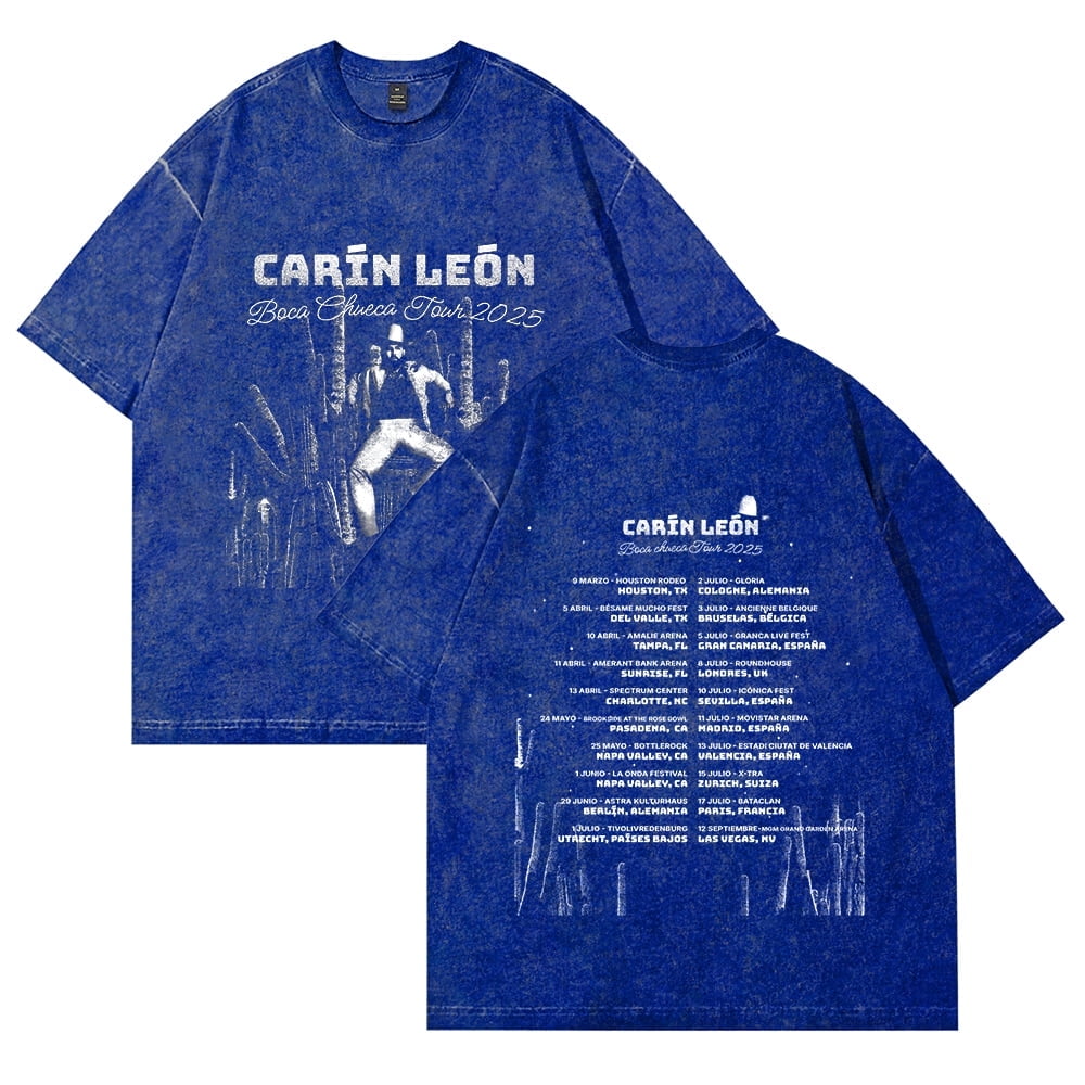 Carin Leon Tour 2025 Merch T-Shirt Cotton Vintage Wash Cotton T-Shirts ...