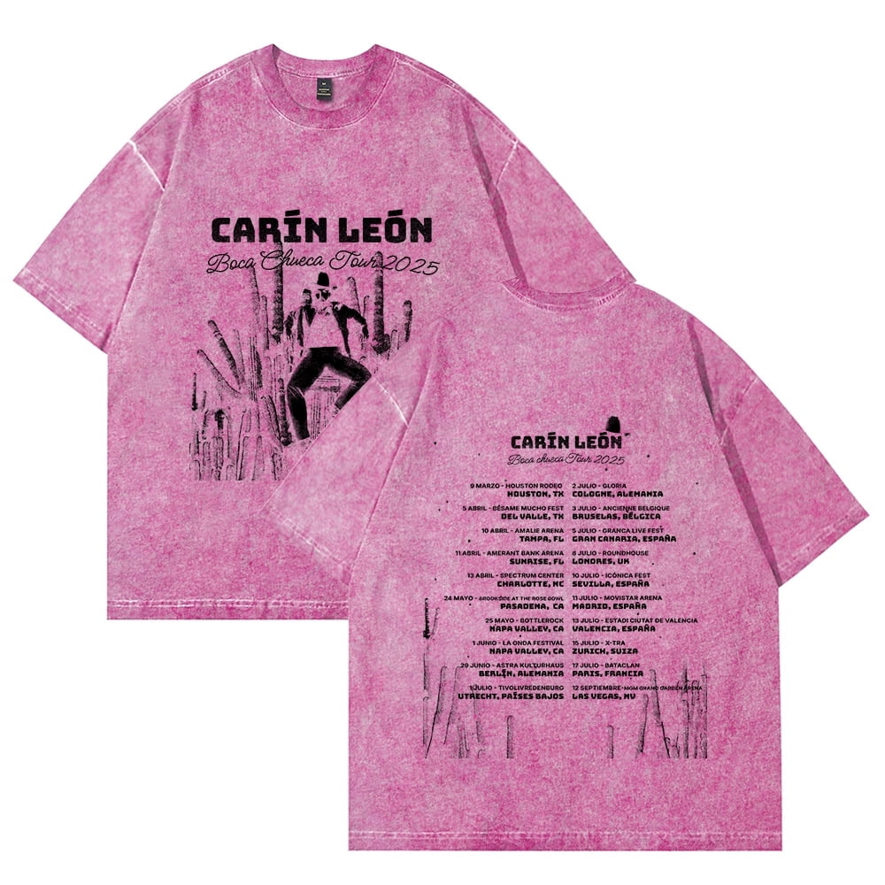 Carin Leon Tour 2025 Merch T-Shirt Cotton Vintage Wash Cotton T-Shirts ...