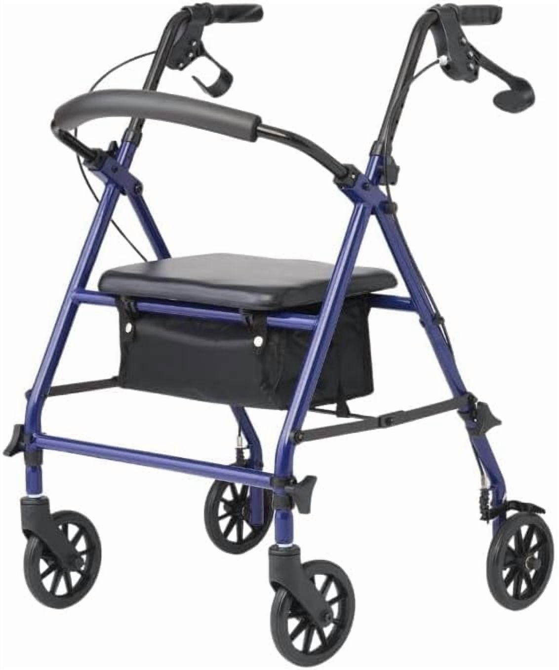 Caring 4-Wheel Rollator Walker for Seniors – Blue Rolling Walker with ...