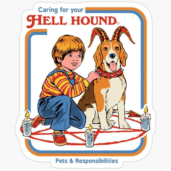 Caring For Your Hell Hound Sticker Phone Decal Water Bottle Stickers ...
