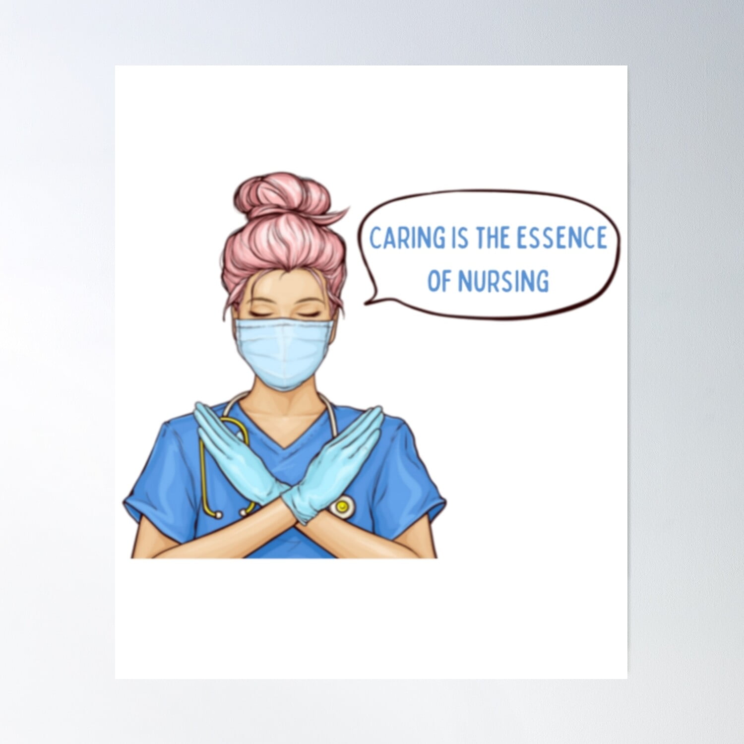 Caring Is The Essence Of Nursing Poster Wall Art, Modern Wall Decor ...