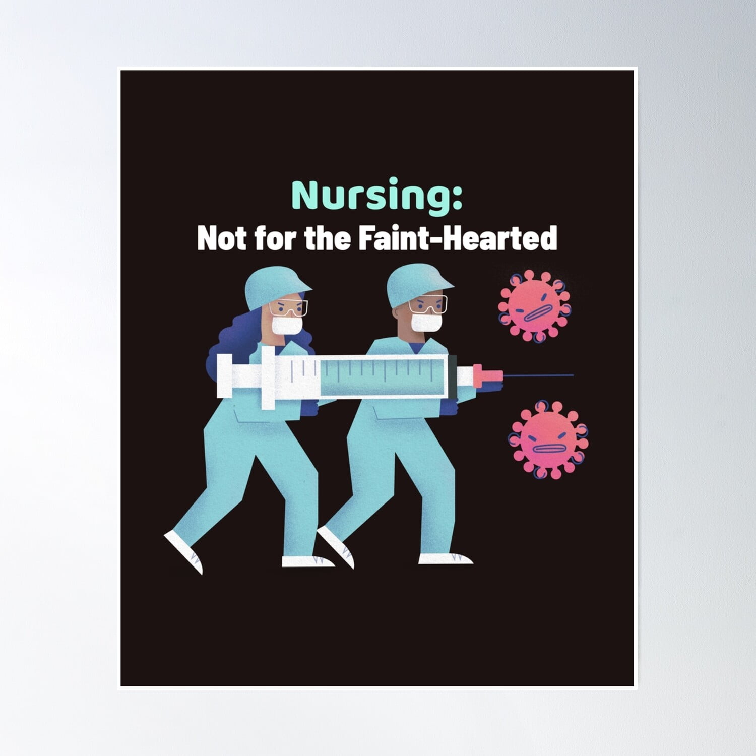 Caring On The Go Ambulatory Nurse T-Shirts Poster Wall Art, Modern Wall ...
