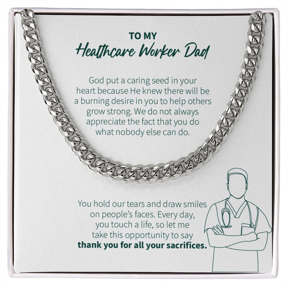 "Caring Seed in Your Heart" Healthcare Worker Dad Necklace Gift From ...