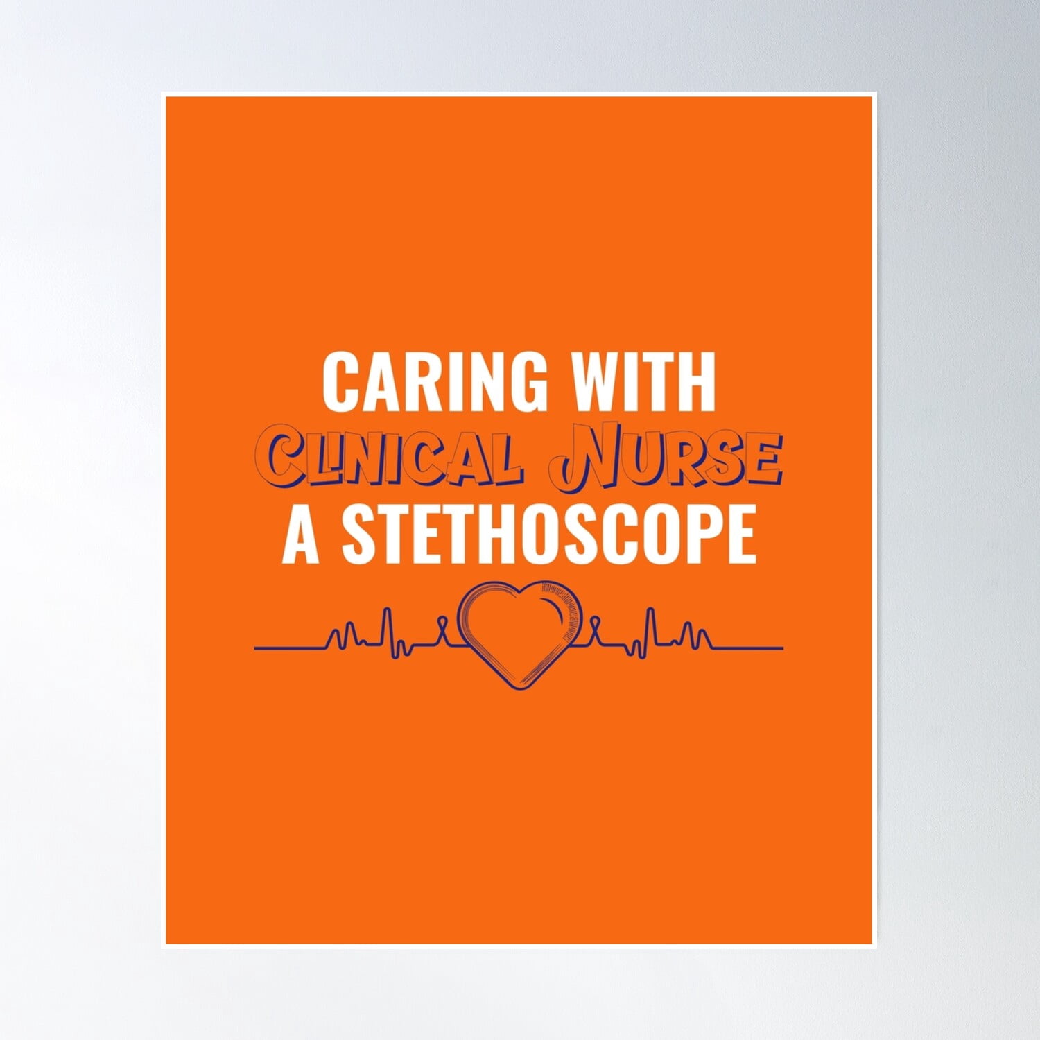 Caring With A Stethoscope Poster Wall Art, Modern Wall Decor, 24x36 ...