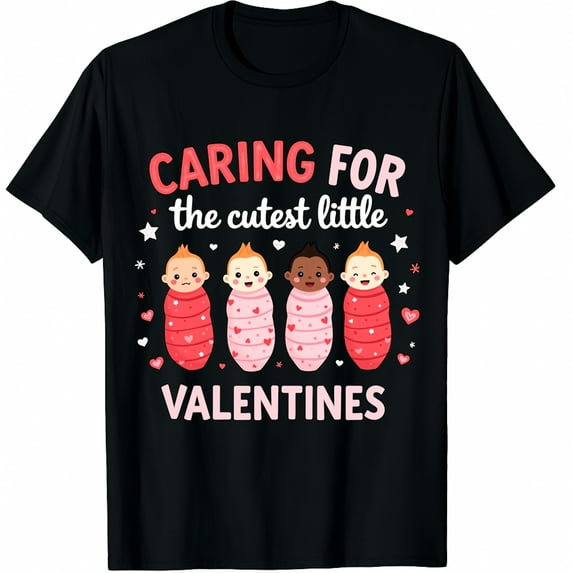 Caring for The Cutest Little Valentines NICU Nurse Cute Graphic Crew ...