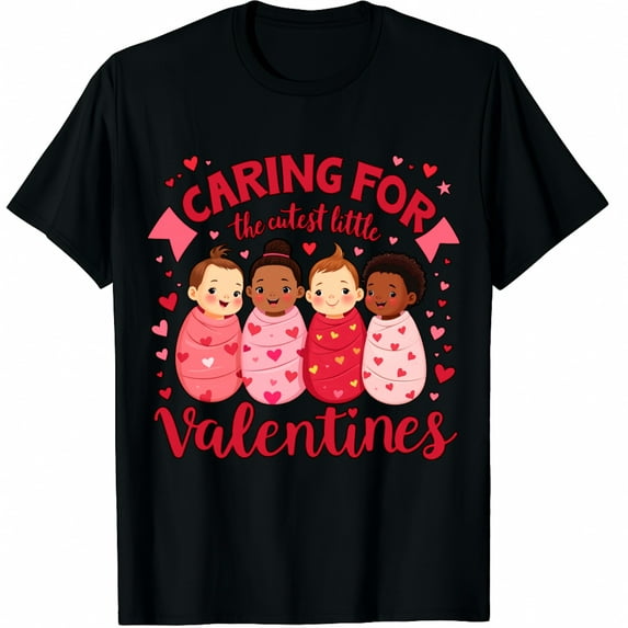 Caring for The Cutest Little Valentines NICU Nurse Cute Graphic Crew ...