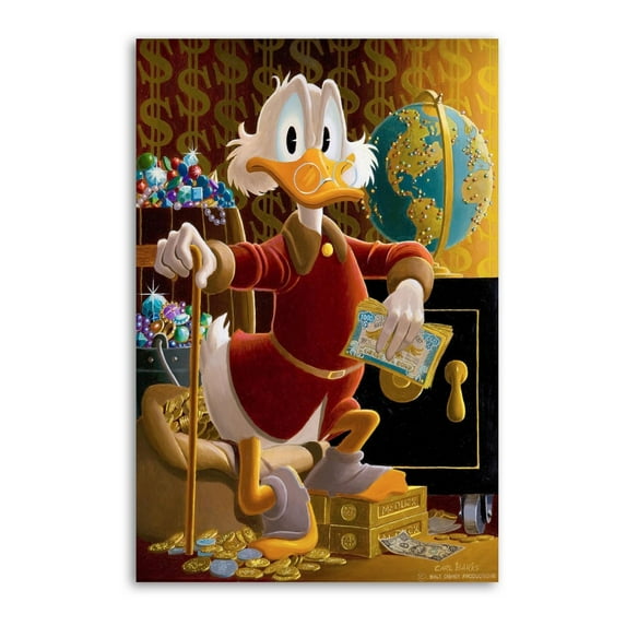 Carl Barks Uncle Scrooge Mcduck Canvas Wall Art Poster Decorative Bedroom Modern Home Print ...
