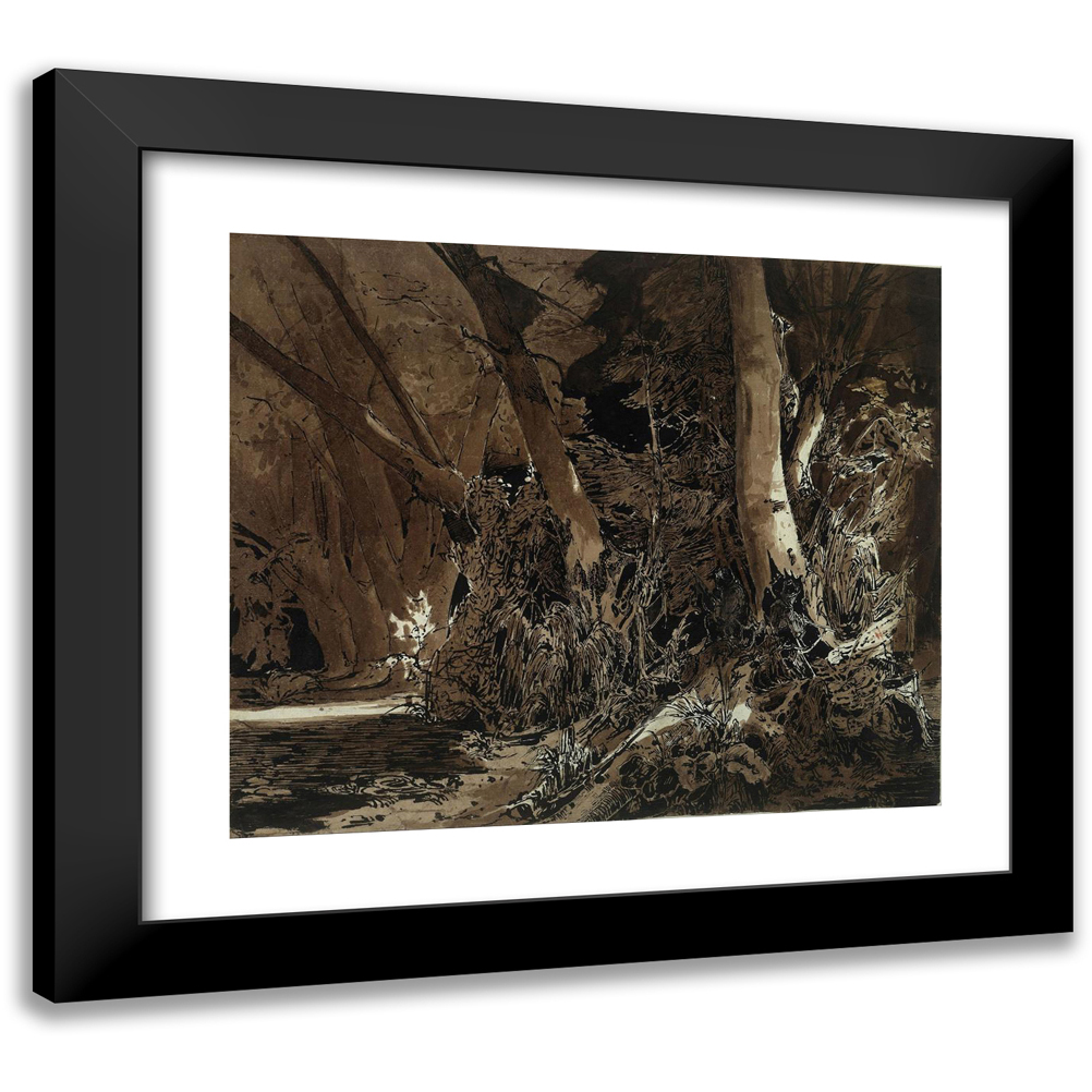 Carl Blechen 17x15 Black Modern Framed Museum Art Print Titled - Forest ...