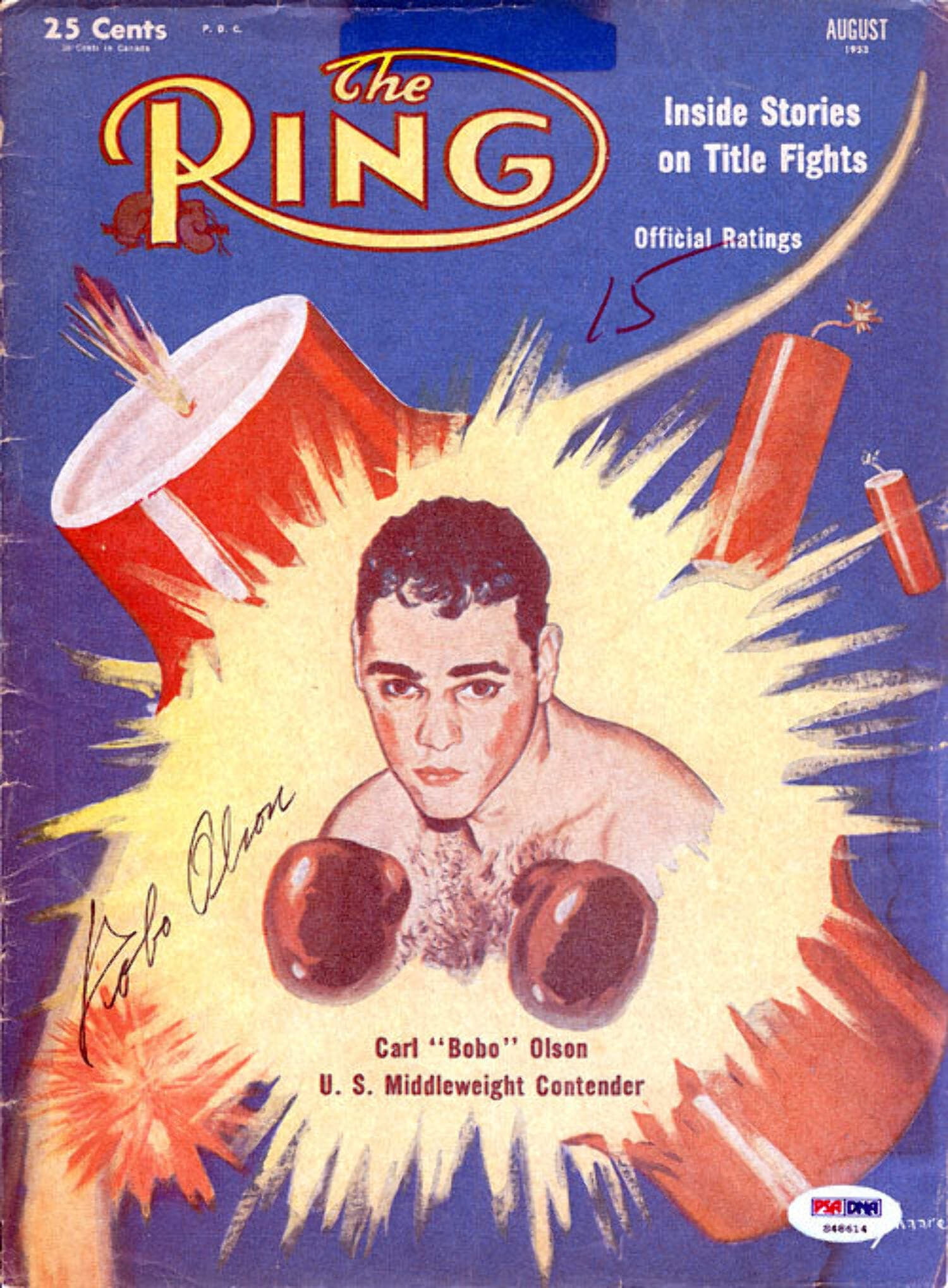 Carl "Bobo" Olson Autographed The Ring Magazine Cover PSA/DNA #S48614 - Walmart.com
