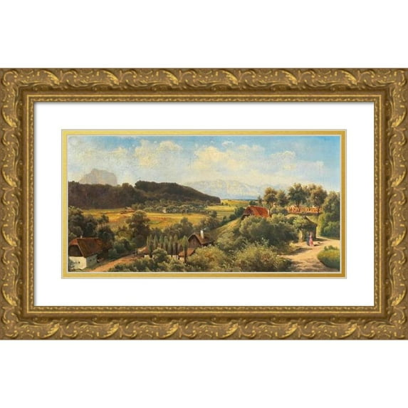 Carl Franz Emanuel Haunold 14x9 Gold Ornate Wood Frame and Double ...