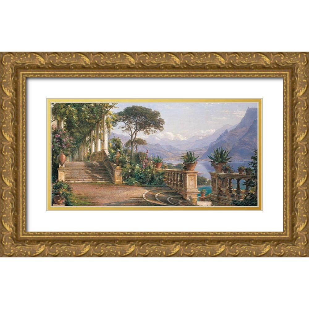 Carl Frederic, Aagard 32x18 Gold Ornate Wood Framed with Double Matting ...