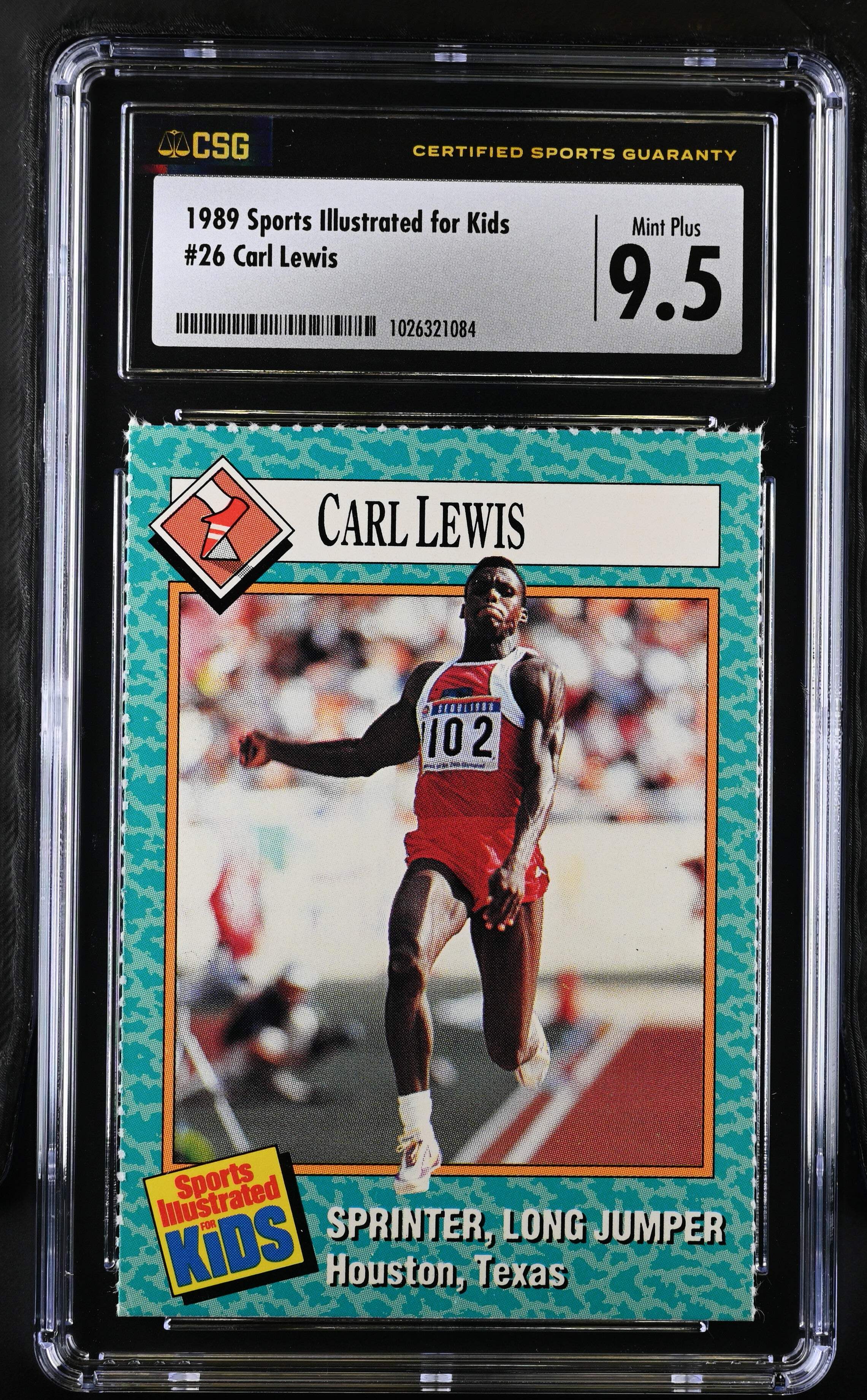 Carl Lewis 1989 Sports Illustrated for Kids card CSG graded 9.5 MINT+ ...