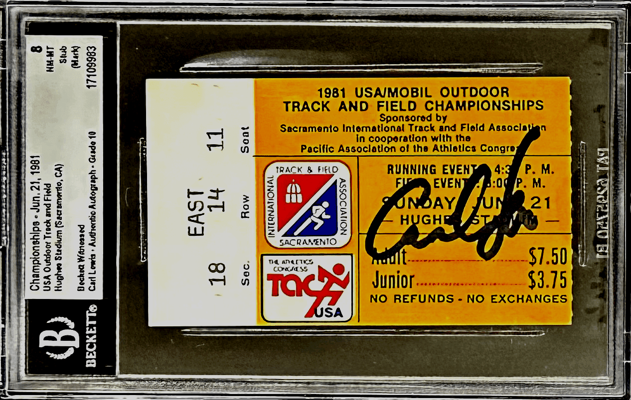 Carl Lewis Signed 1981 USA Outdoor Track/Field Championships Beckett ...