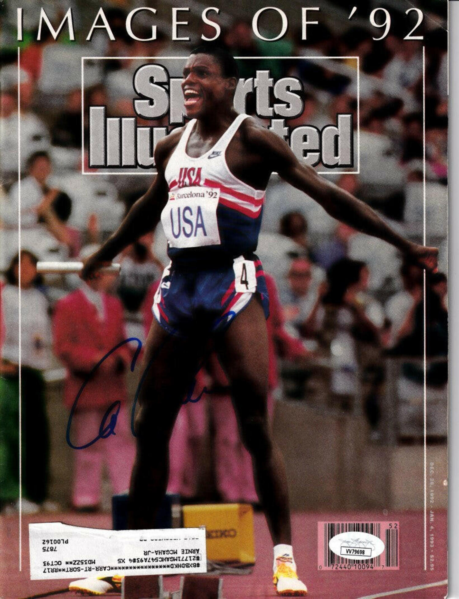 Carl Lewis autographed Images of 1992 Sports Illustrated magazine (JSA ...