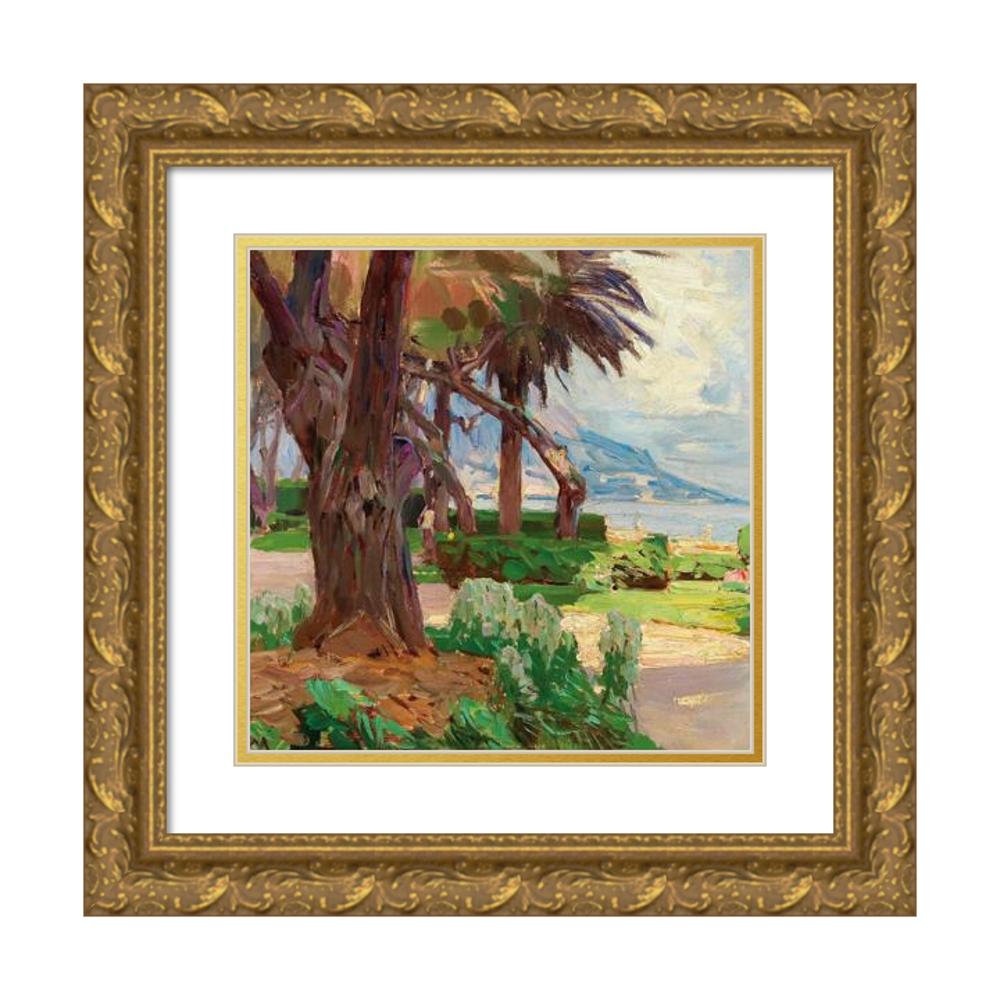 Carl Moll 15x15 Gold Ornate Wood Frame and Double Matted Museum Art ...