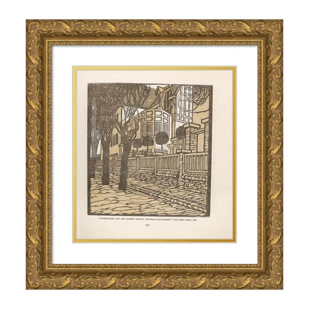 Carl Moll 15x16 Gold Ornate Wood Frame and Double Matted Museum Art ...