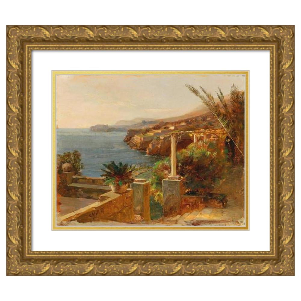 Carl Moll 17x15 Gold Ornate Wood Frame and Double Matted Museum Art ...