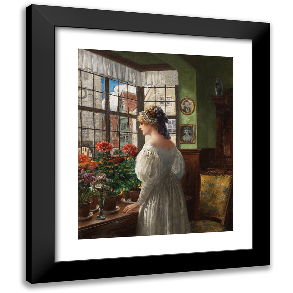 Carl Röhling 12x14 Black Modern Framed Museum Art Print Titled - Lady ...