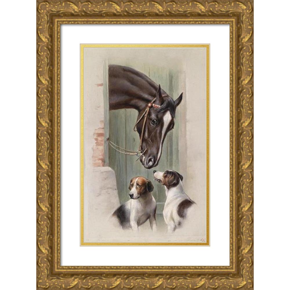 Carl Reichert 11x14 Gold Ornate Wood Frame and Double Matted Museum Art ...