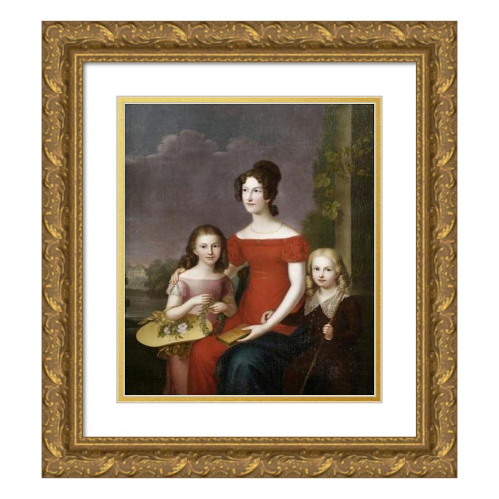 Carl Rothe 12x14 Gold Ornate Wood Frame and Double Matted Museum Art ...