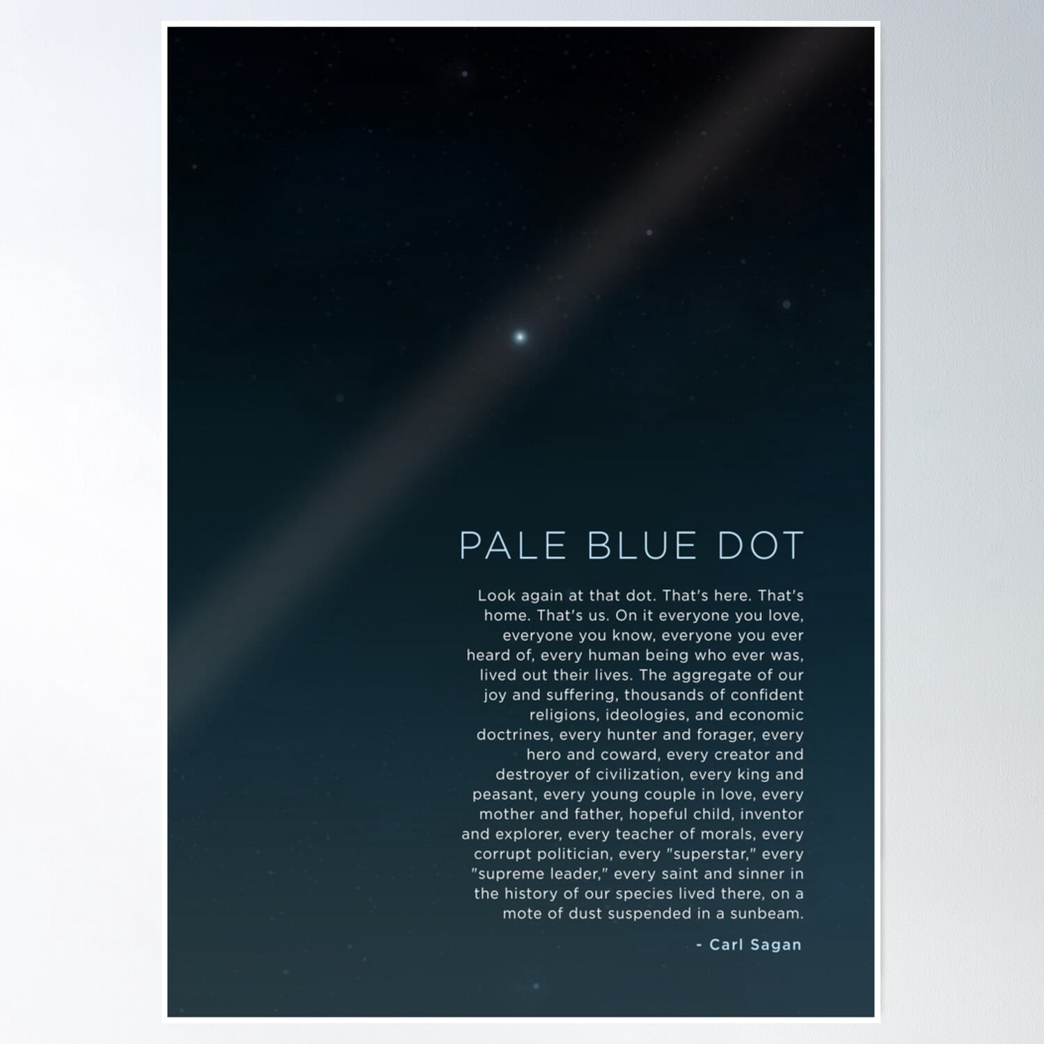 Carl Sagan'S, Pale Blue Dot 2 Poster UNFRAMED PAPER POSTER, Home Decor ...