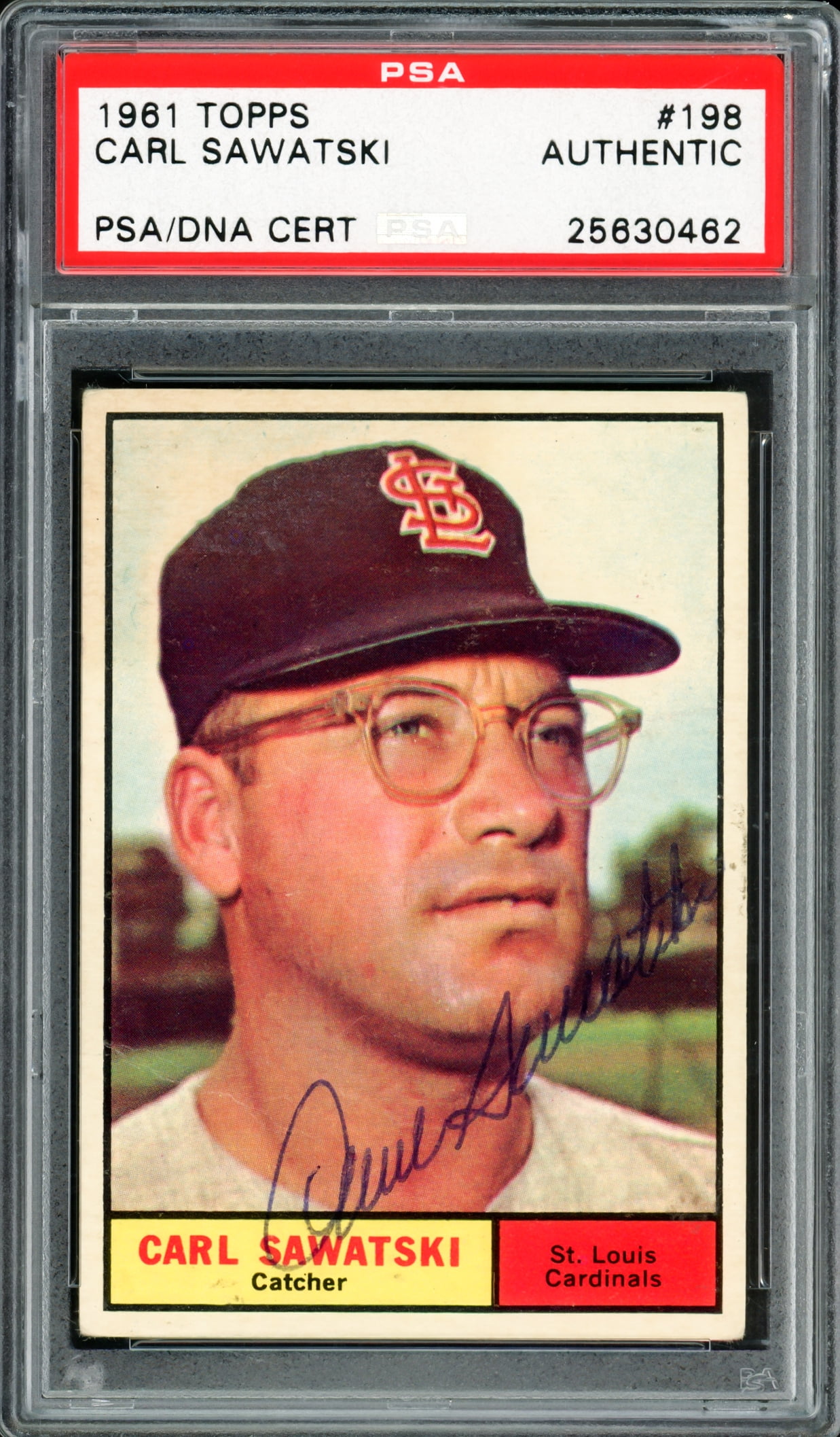 Carl Sawatski Autographed 1961 Topps Card #198 St. Louis Cardinals PSA ...