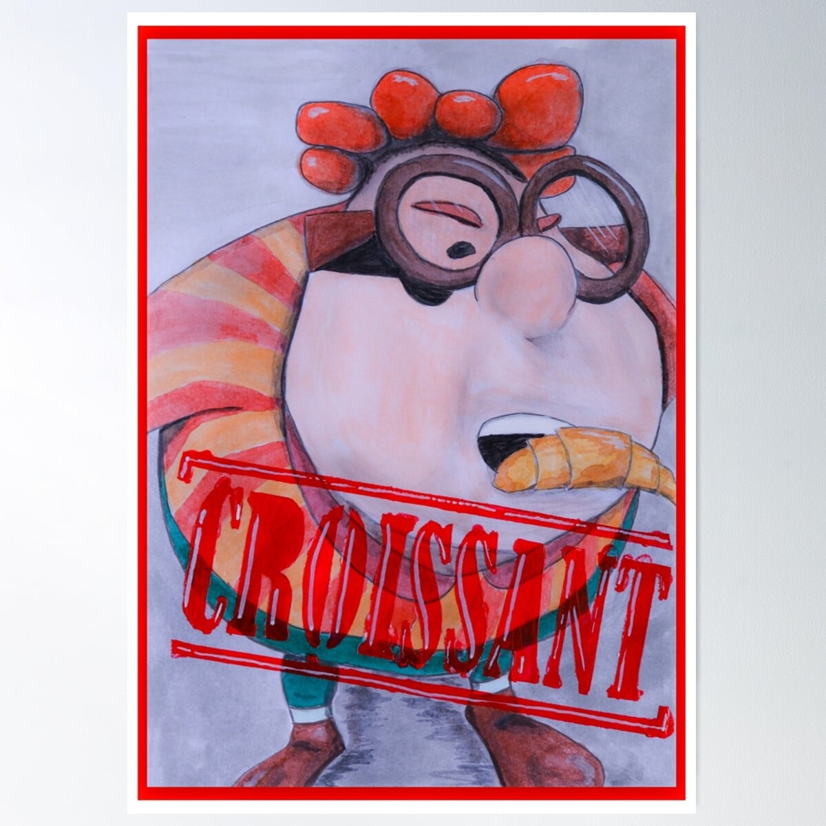 Carl Wheezer Croissant Poster Wall Art, Modern Wall Decor For Living ...